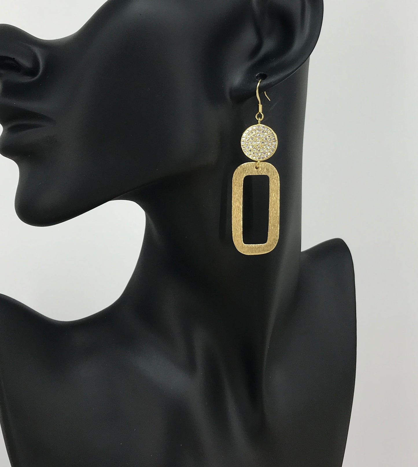 CZ Pave & Square Pendant Earrings – Belle Créations